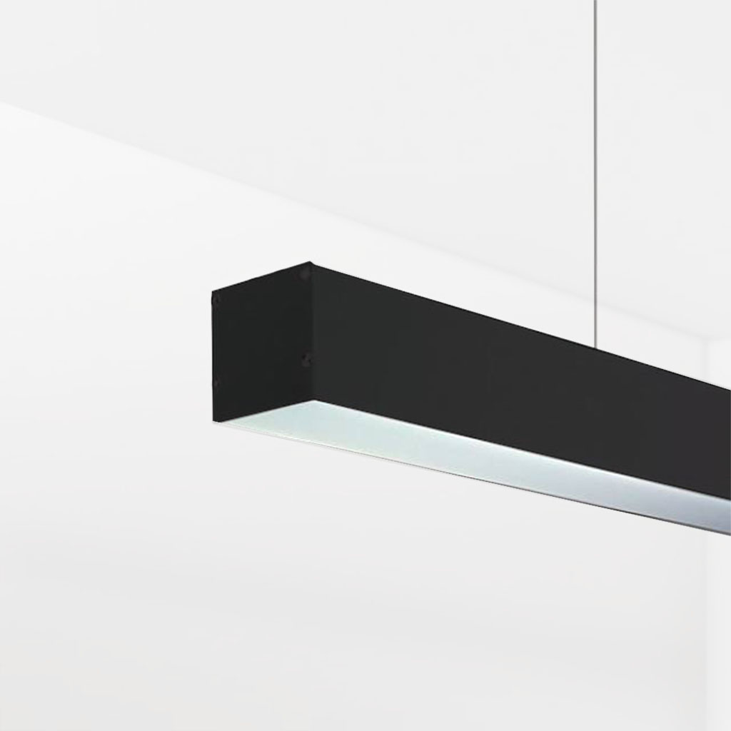 PROFILE ALUMINIUM WIDE SUSPENDED DIFFUSED MAN540/04 BLACK - Eagle Lighting