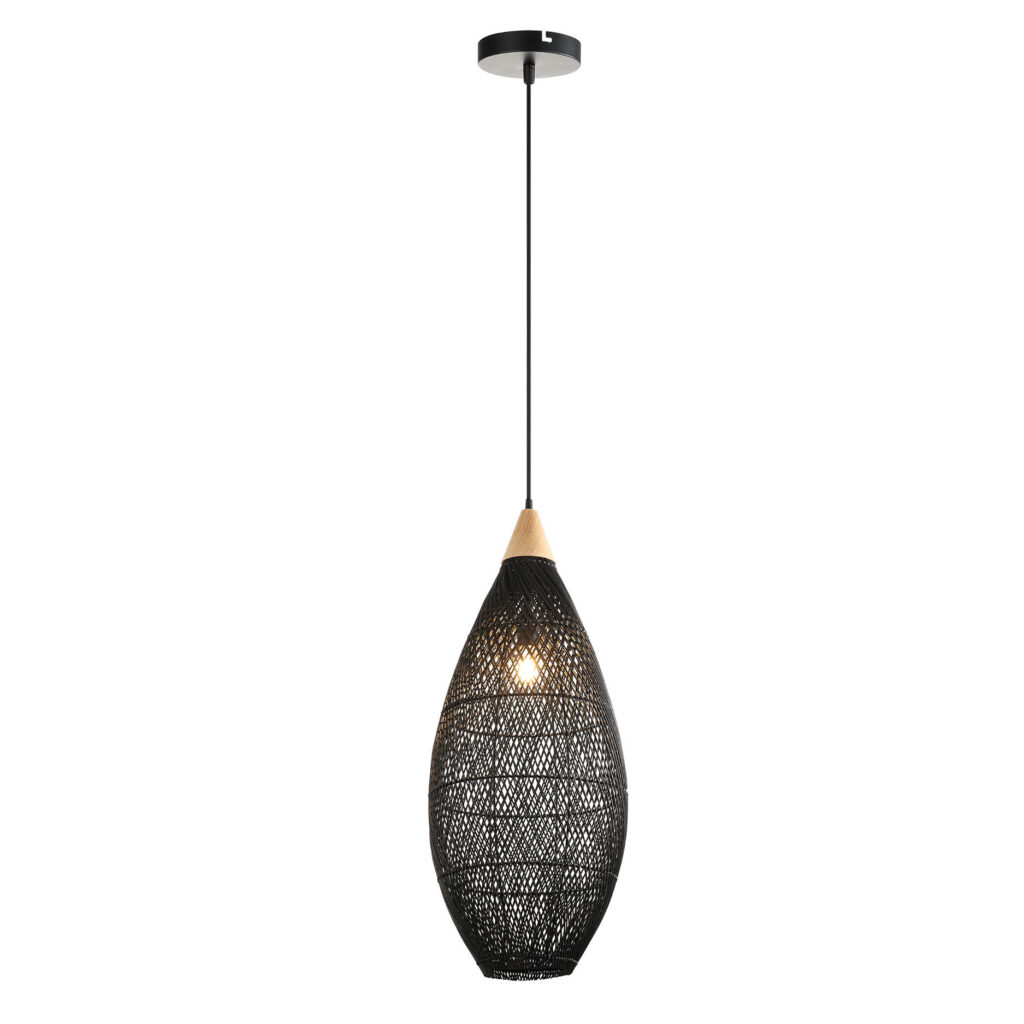 BLACK RATTAN PENDANT 350MM - LLG145/04 - Eagle Lighting